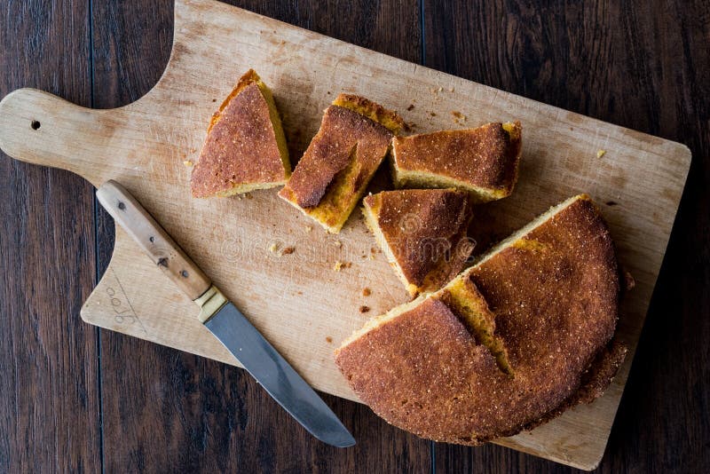Turkish Cornbread / Misir Ekmegi on Wooden Surface Stock Image - Image ...