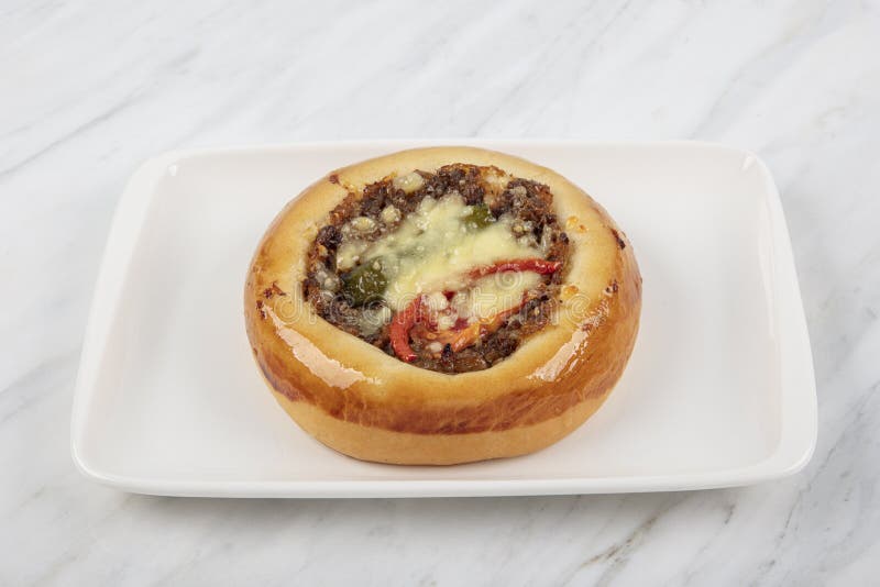 Turkish Cuisine Minced Mini Pizza. Puff Pastry Mini Pizza with Tomato ...