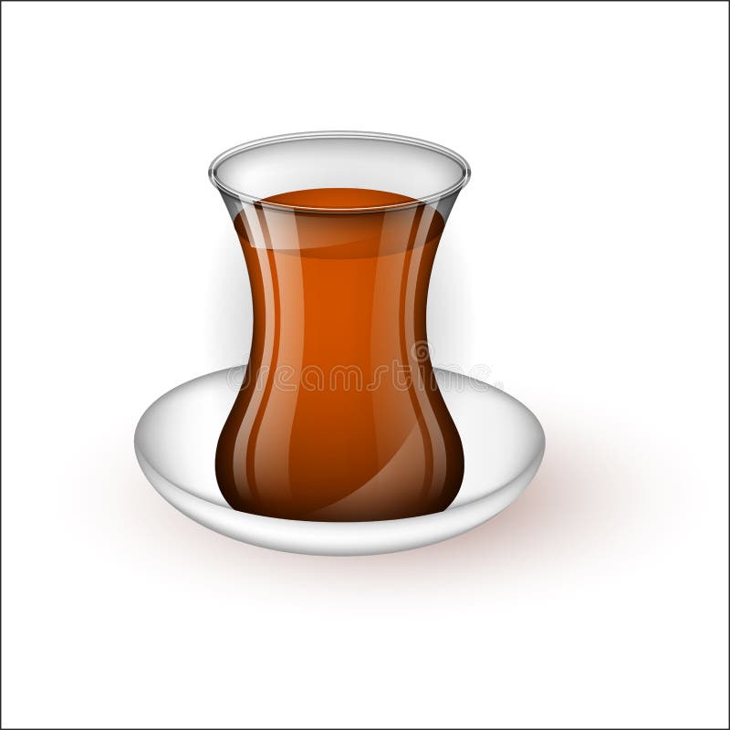 Turkish Cup with Tea on a Saucer Stock Vector - Illustration of ...