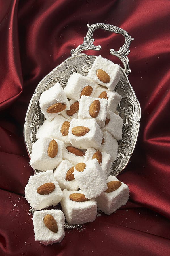 Red Turkish delight stock image. Image of gelatin, flavour - 6541431