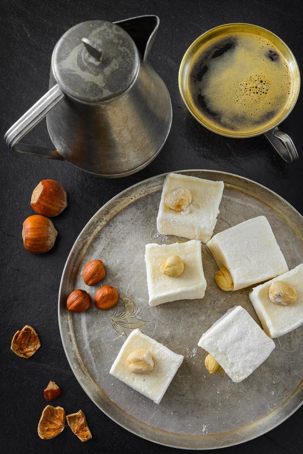 Turkish Delight. Eastern Dessert with Hazelnut and Stock Photo - Image ...