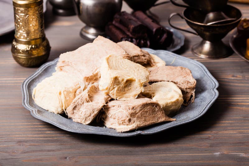 Turkish Delight Halva on the Plate Close Up Stock Photo - Image of ...