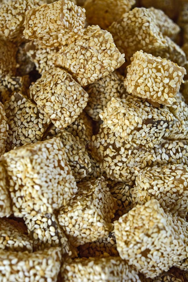 Turkish Delight with Sesame Stock Image - Image of desert, sesame: 79673697