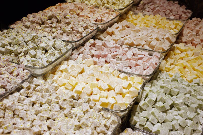 Turkish delight varieties stock image. Image of gift - 201232389