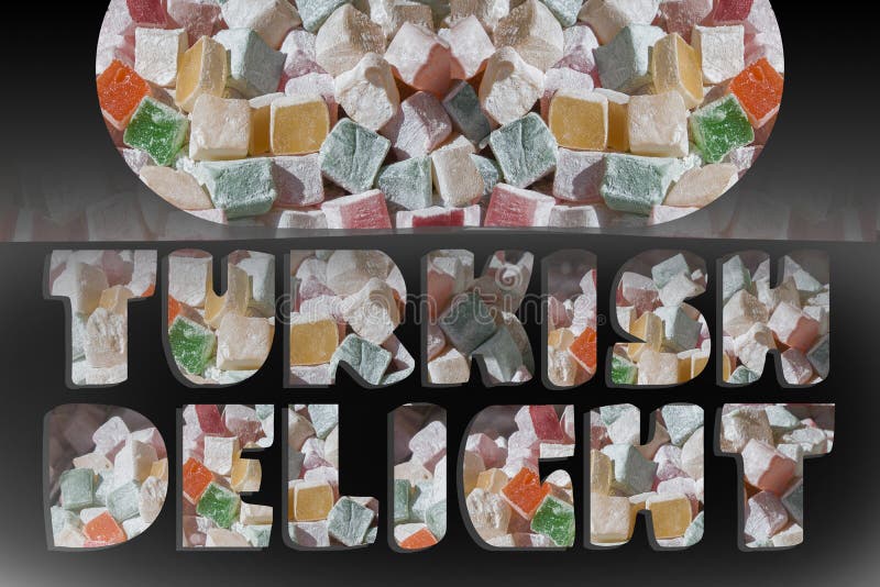 Turkish Delight of Various Color and Turkish Delight Text Stock ...