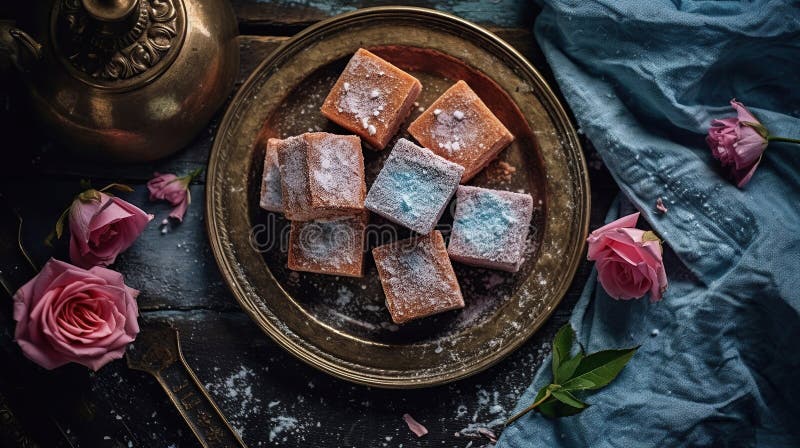 Turkish Delights Lokum, Rose Flavor AI Generated Image Stock ...