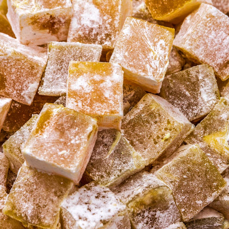 Turkish Sweet Delights Rahat Lokum Stock Photo - Image of coated ...
