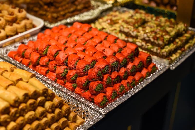 Turkish Delights and Sweets Made of Honey and Nuts Stock Photo - Image ...