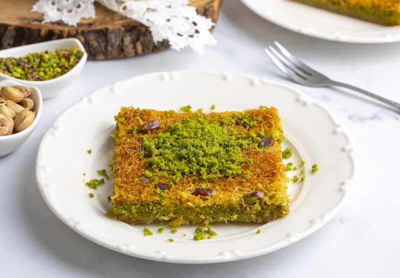 Turkish Dessert Antep Kadayif - Pistachio Kadayif Stock Photo - Image ...
