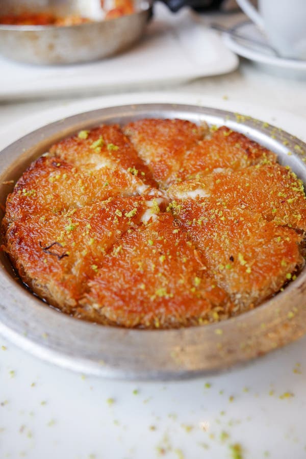 Turkish Dessert Kunefe, Kunafa, Kadayif with Pistachio Stock Photo - Image of turkish ...