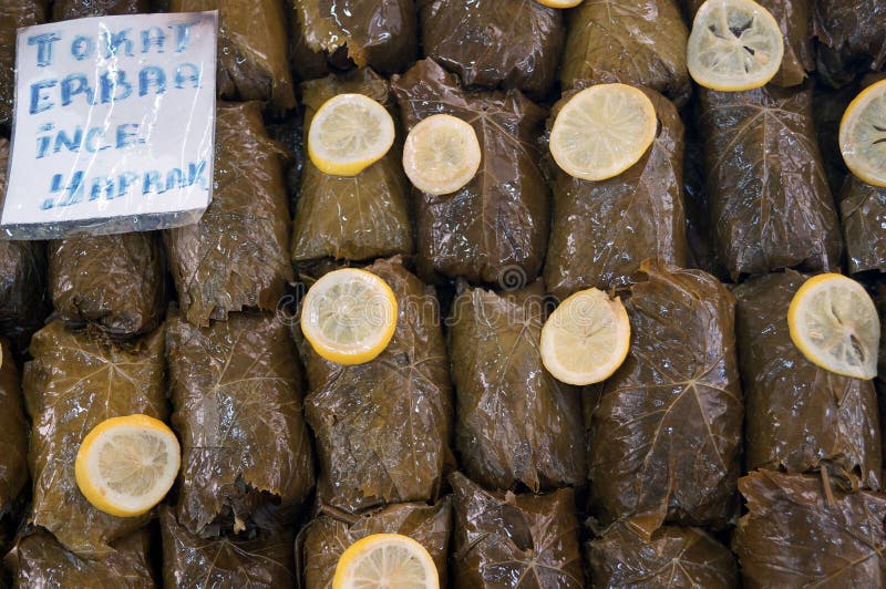 Turkish Dolma with a Slice of Lemon Stock Image - Image of organic ...