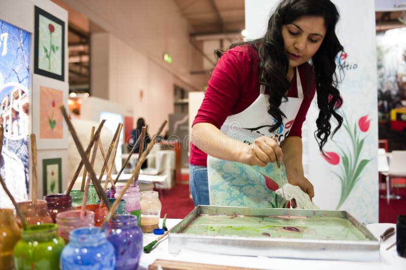 Turkish Ebru technique editorial photography. Image of craft - 23419997