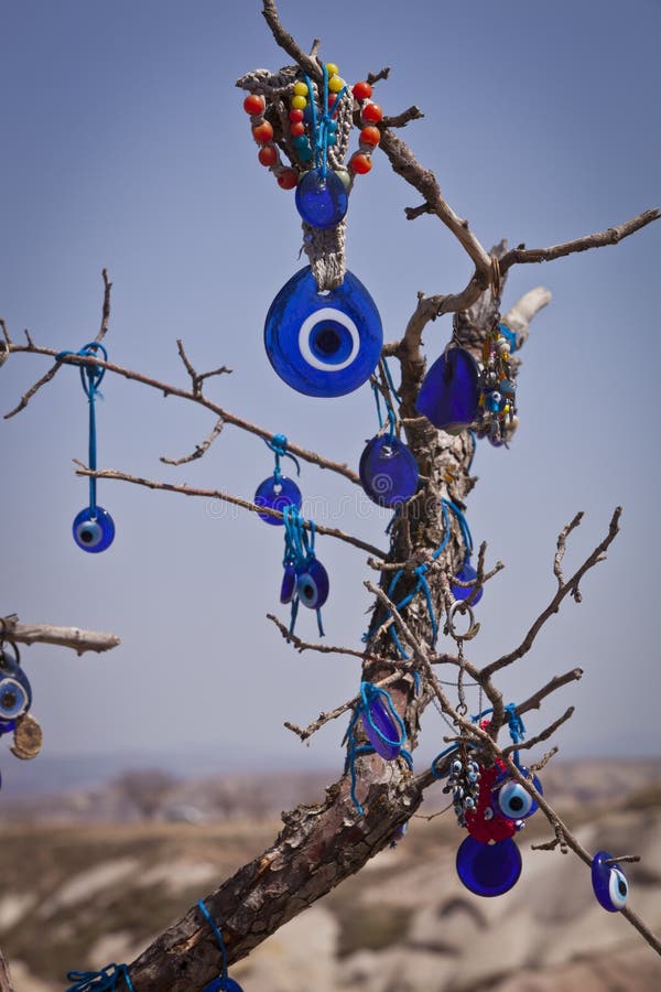 Turkish Evil Eye on a Tree stock image. Image of outdoors - 50862633