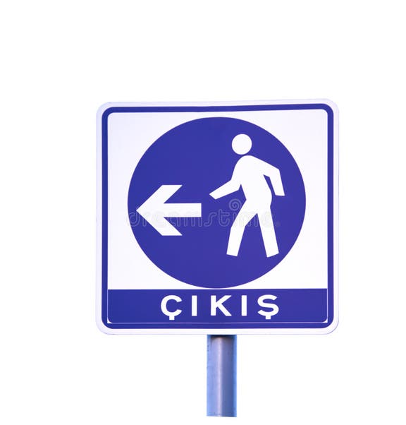 Turkish exit sign stock image. Image of metallic, guidance - 43258685