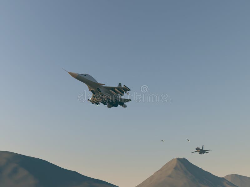 Turkish Fighter Attack on Russian Bomber. Attack of the Turkish ...