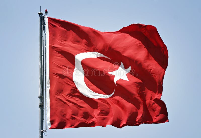 Turkish Flag stock photo. Image of crescent, pole, star - 10594598