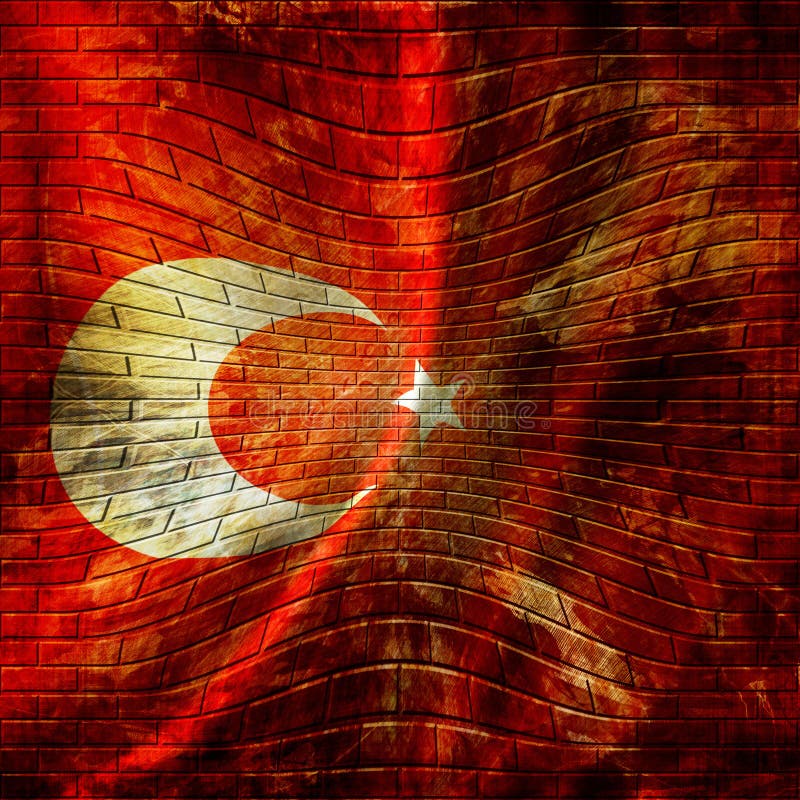 Turkish flag stock illustration. Illustration of grafitti - 9592239