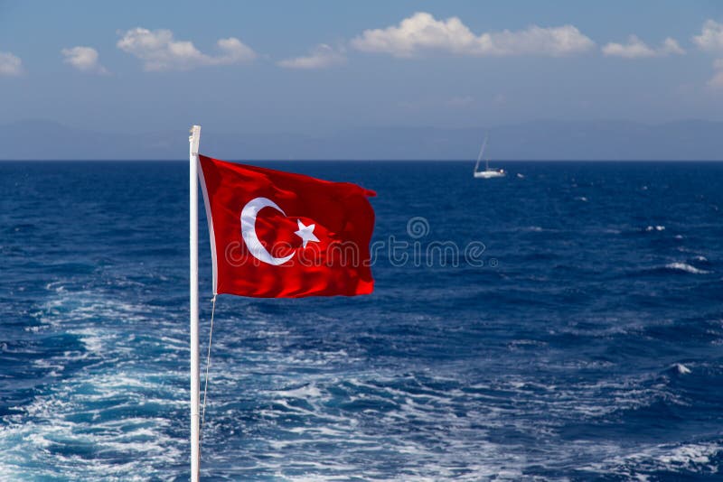 Turkish flag stock image. Image of flagpole, summer, flagstick - 44365297