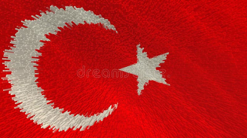 Turkish Flag. the Flag Has the Texture Stock Illustration ...