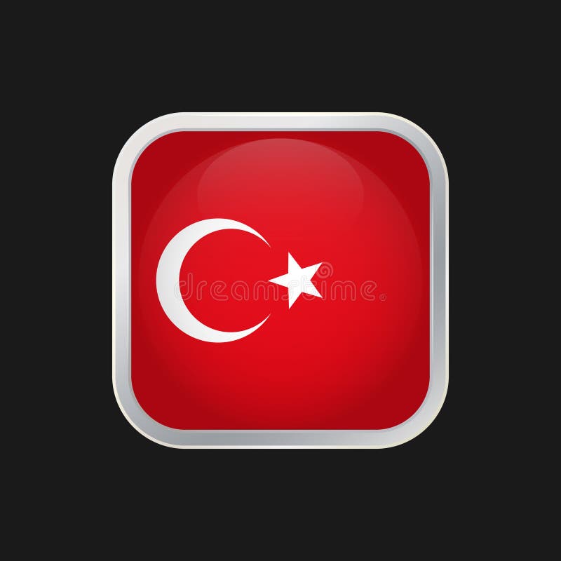 Turkish Flag Icon Isolated on Black Background Stock Illustration ...