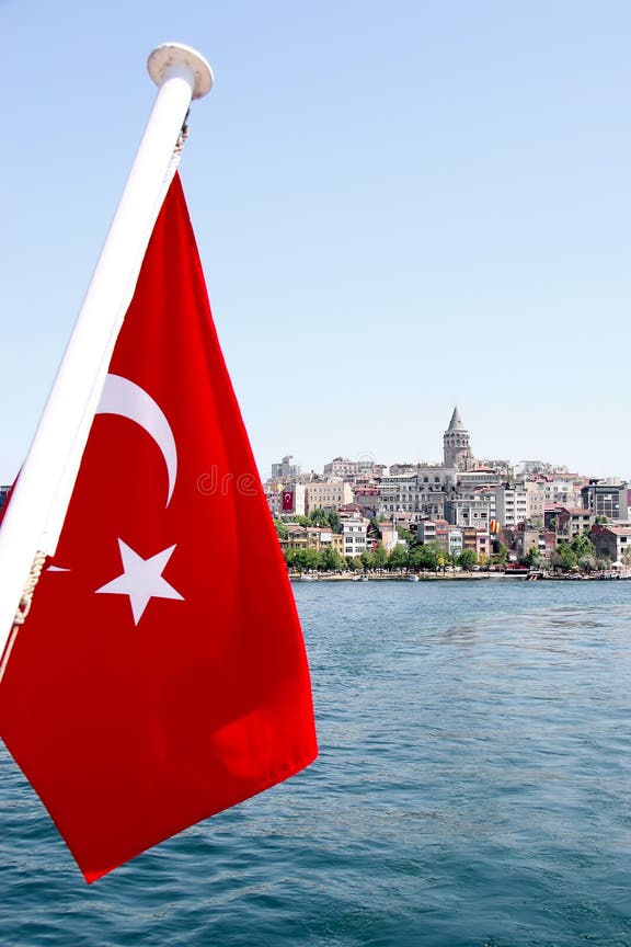 Turkish Flag on Old Istanbul Stock Photo - Image of tour, view: 5453580