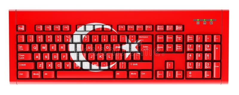 Turkish Flag Painted on Computer Keyboard. 3D Rendering Stock ...
