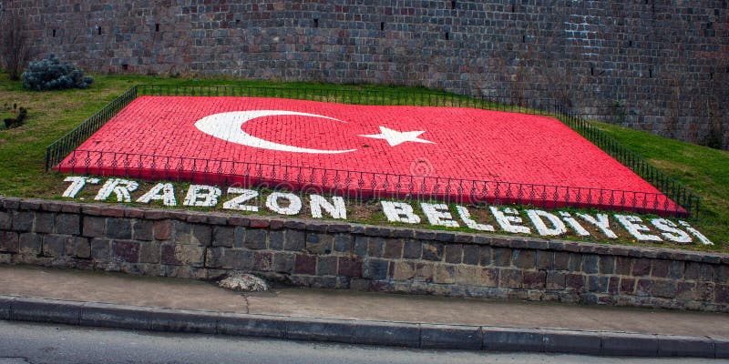 Turkish flag in Trabzon stock photo. Image of honourable - 38855540