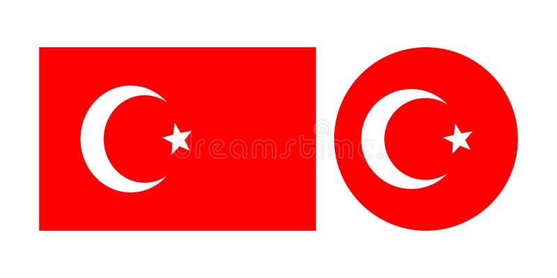 Turkish Flag. Turkey Icon in a Circle Stock Vector - Illustration of ...