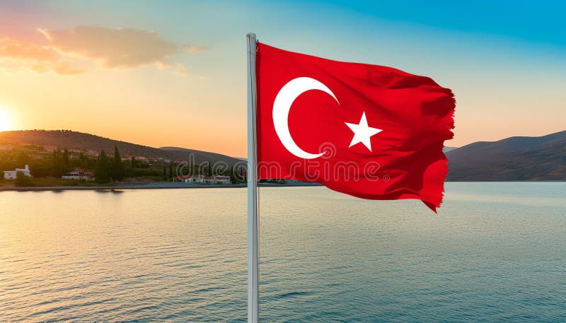 Turkish Flag Waves Majestically Over Stunning Mountain Landscape at ...