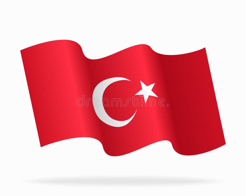 Turkish Flag Wavy Background Layout. Vector Illustration Stock ...