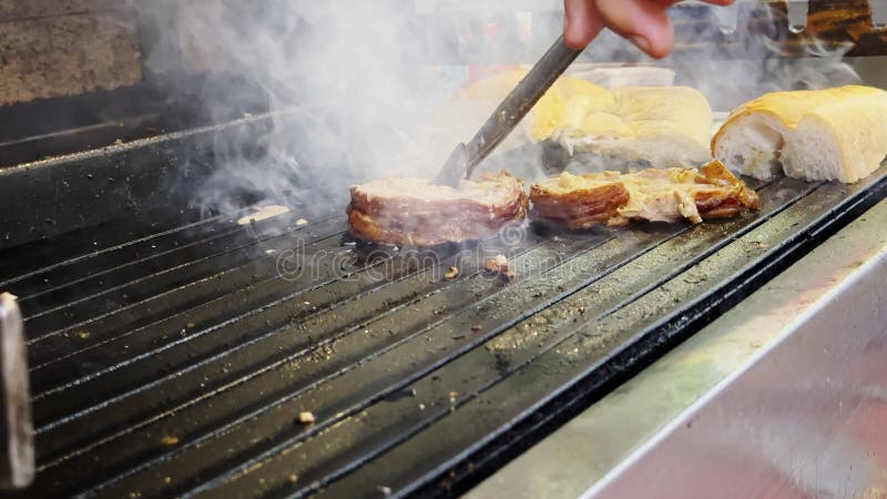 Turkish Food Kokorec Made with Sheep Intestine Stock Video - Video of ...