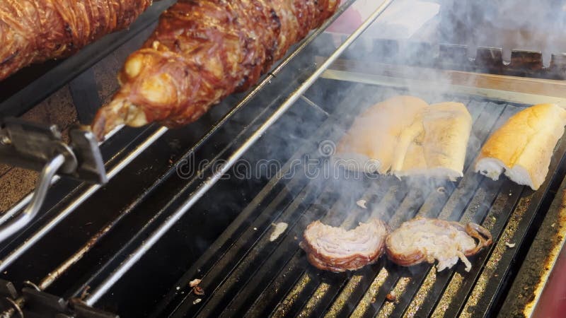 Turkish Food Kokorec Made with Sheep Intestine Stock Footage - Video of ...