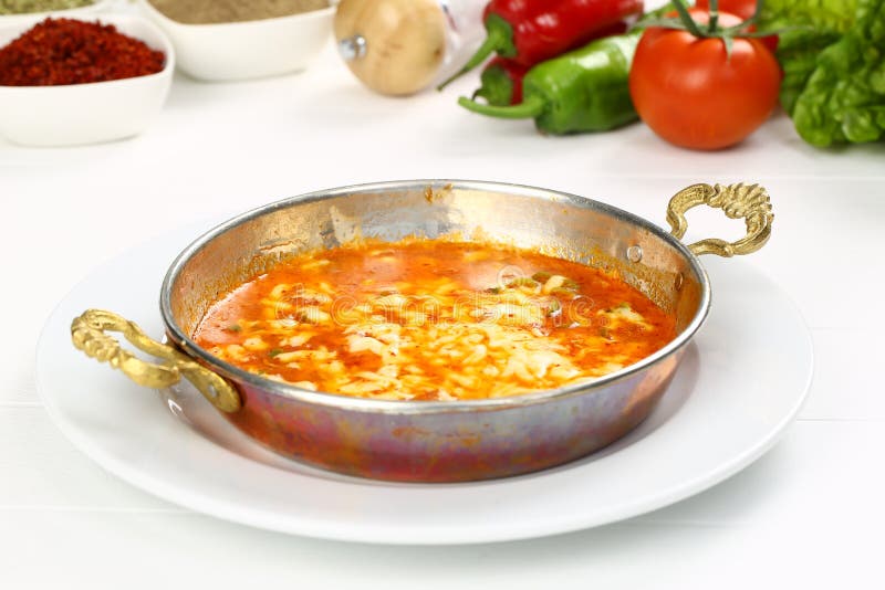 Turkish food menemen stock image. Image of aliment, dish - 96448793