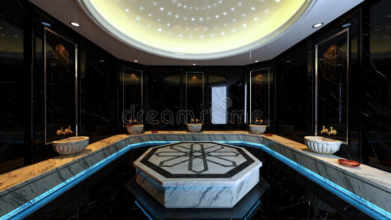 Turkish Hamam, Bath Modern Concept Design Stock Illustration ...