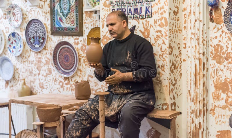 Turkish Handmade Ceramic Artisan Editorial Image - Image of clay ...