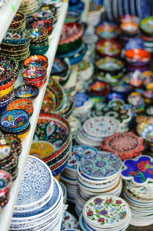 Turkish handmade ceramics stock photo. Image of market - 33258670