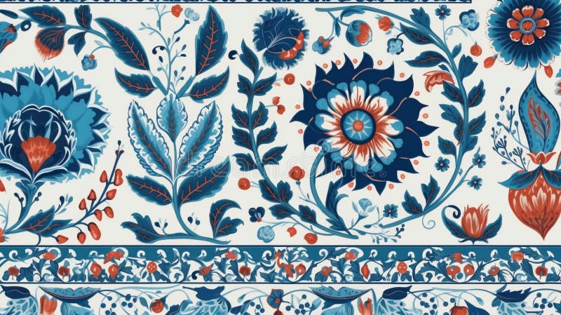 Turkish Iznik Background Texture Traditional Design, Turkey, Floral ...