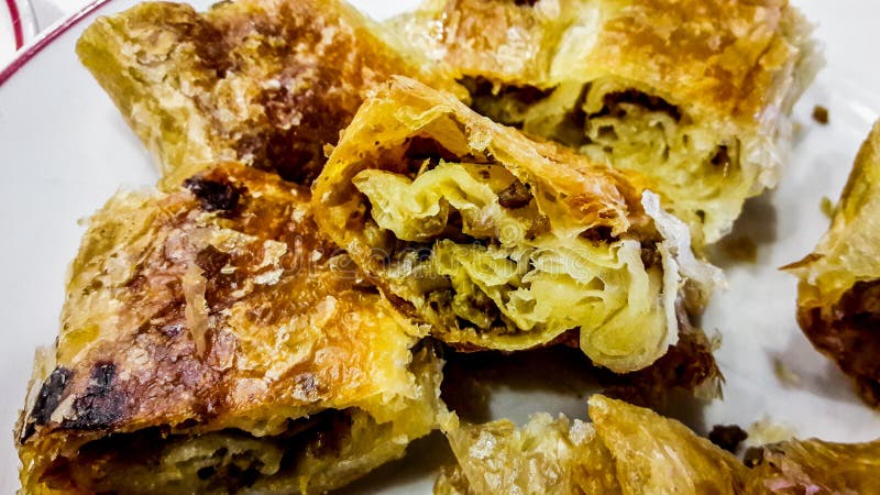 Turkish Kol Boregi with Minced Meat Stock Photo - Image of dish, fried ...