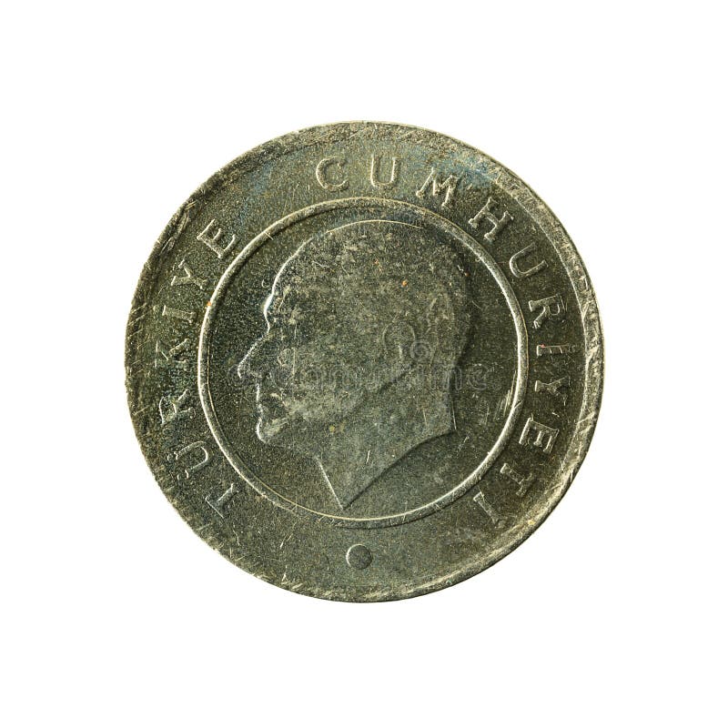 5 Turkish Kurus Coin 2009 Reverse Isolated on White Background Stock ...