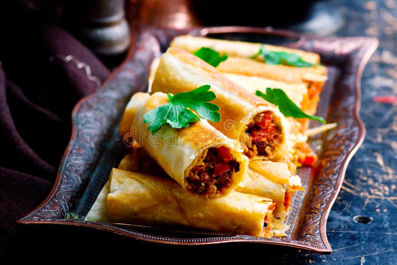 Turkish Lavash Roll.style Rustic. Stock Image - Image of cooked, cheese ...
