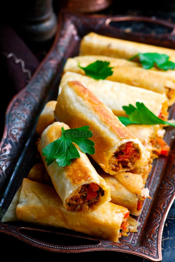 Turkish Lavash Roll.style Rustic. Stock Image - Image of rollstyle ...