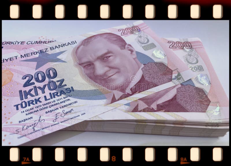 200 Turkish Lira Banknotes. the Elegance of Turkey S Currency Stock ...