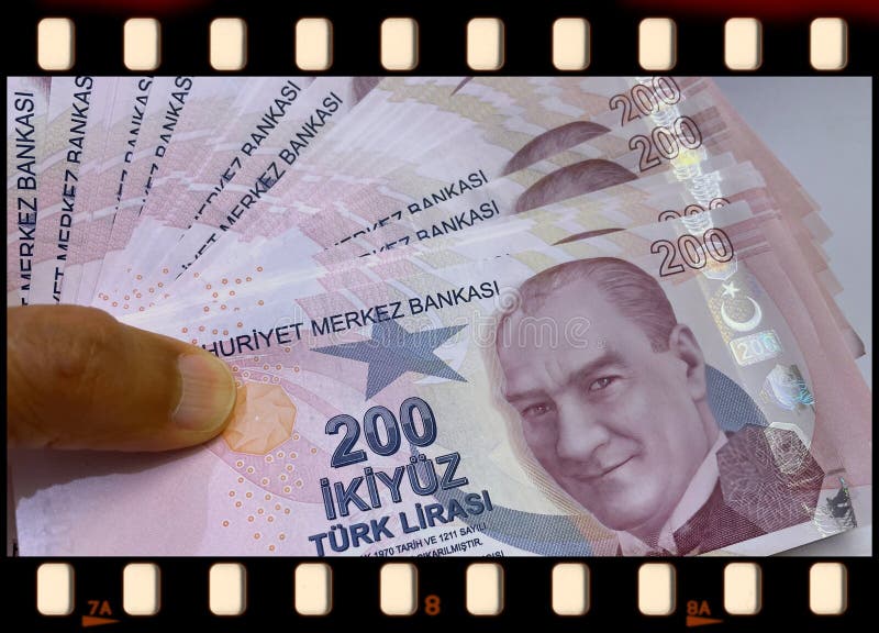 200 Turkish Lira Banknotes. the Elegance of Turkey S Currency Stock ...
