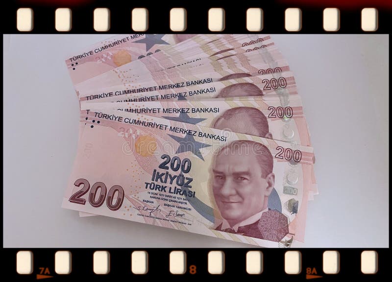 200 Turkish Lira Banknotes. the Elegance of Turkey S Currency Stock ...