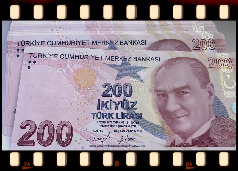 200 Turkish Lira Banknotes. the Elegance of Turkey S Currency Stock ...