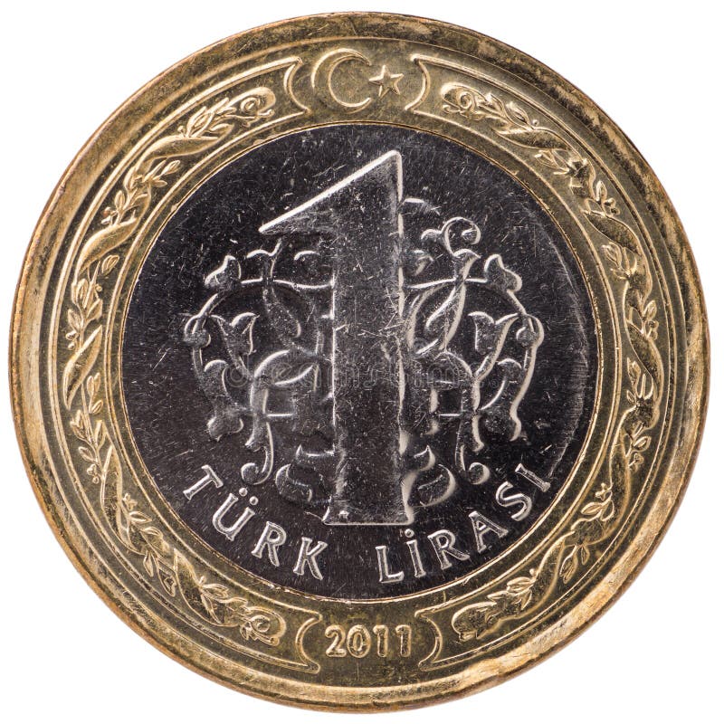 1 Turkish Lira Coin, 2011, Back Stock Photo - Image of close, symbol ...
