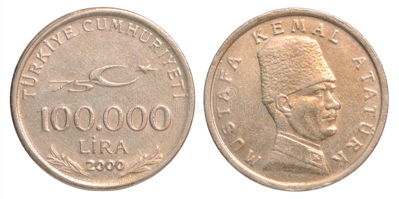 One Turkish Lira stock image. Image of gold, coin, bank - 41396789