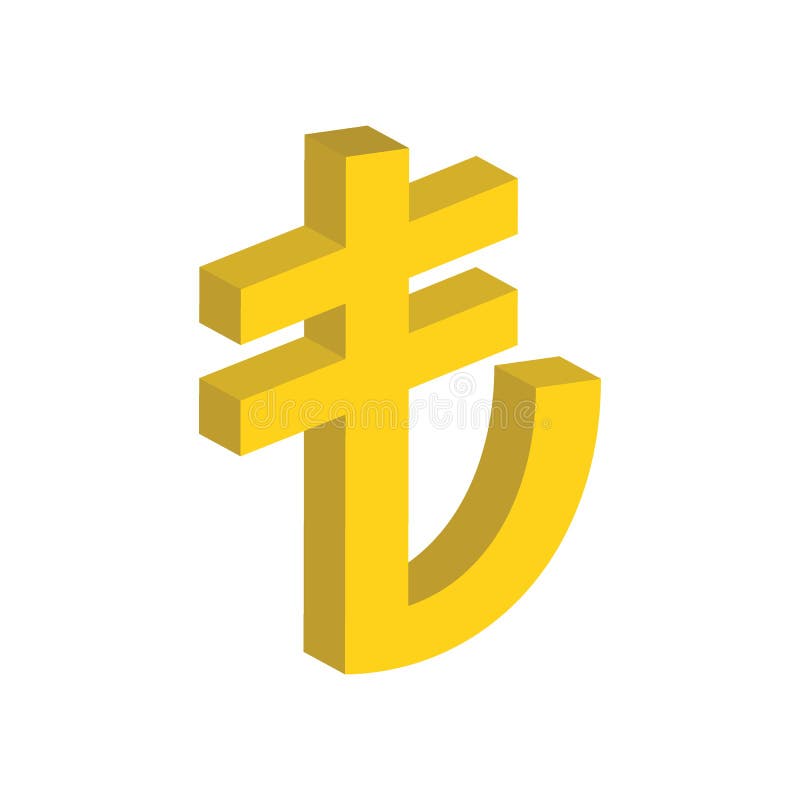 Turkish Lira Icon. Turkish Lira Sign Icon 3D Isometric Vector ICON ...