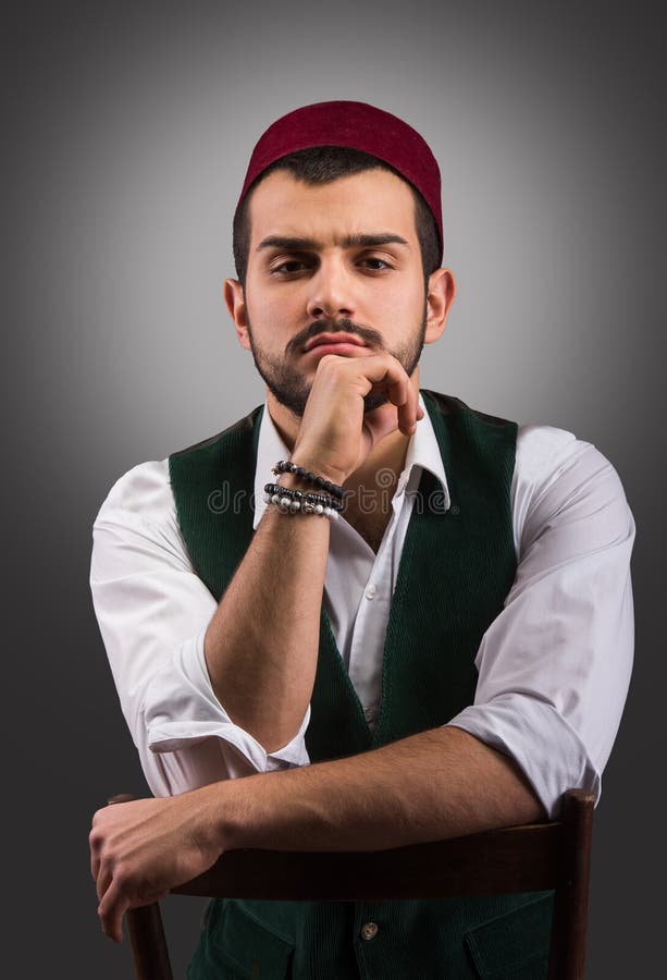 Turkish man`s portrait stock image. Image of looking - 94357069
