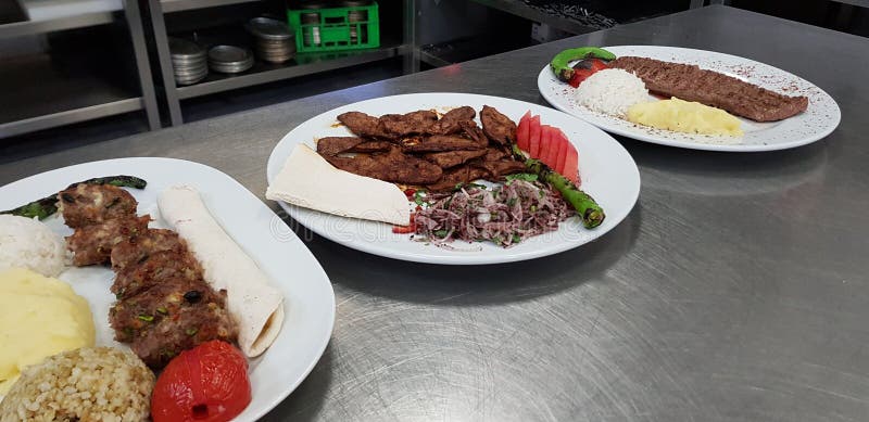 Turkish Mix kebab. stock image. Image of onion, cyprus - 198500431